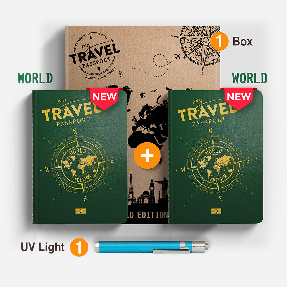 Compact Pack Duo - WORLD Edition (2 Passports in 1 Box) - mytravelpassport